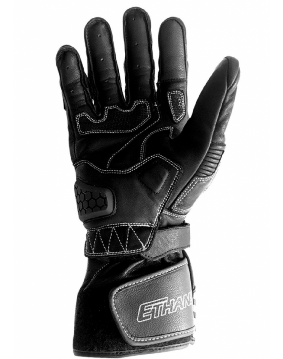 Ethan's ES910 長版真皮防摔手套 黑